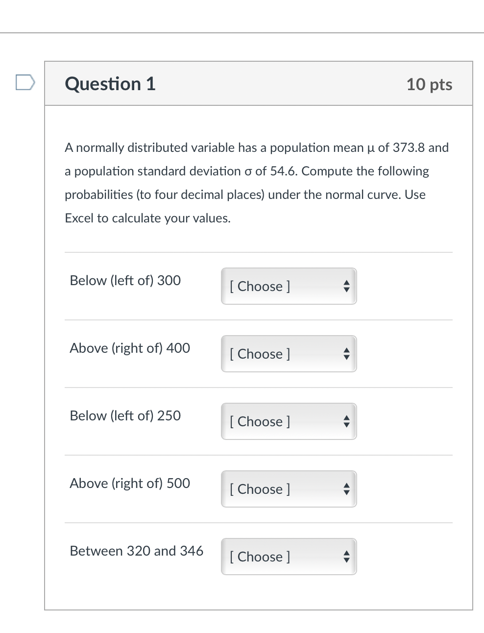 Solved A normally distributed variable has a population mean | Chegg.com