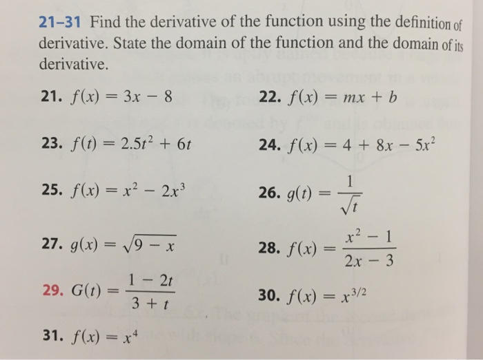 Solved 21-31 Find the derivative of the function using the | Chegg.com