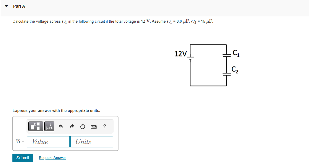 Solved Calculate the voltage across C1 in the following | Chegg.com