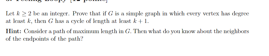 Solved Let k≥2 be an integer. Prove that if G is a simple | Chegg.com
