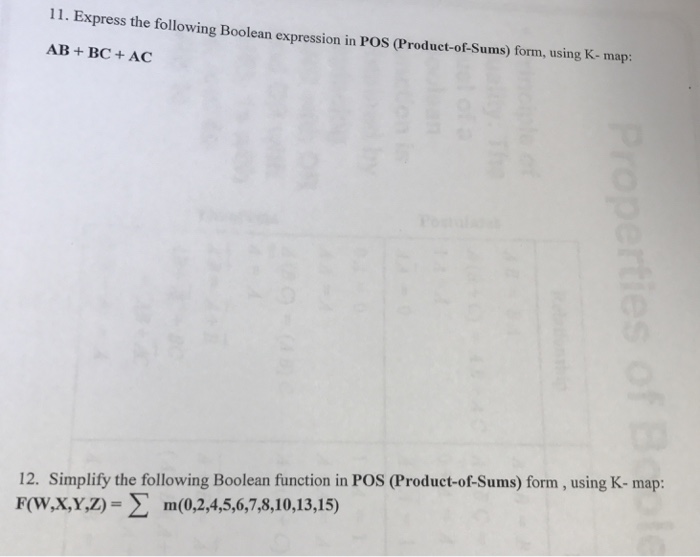Solved Express the following Boolean expression in POS | Chegg.com