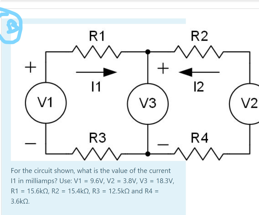Solved VA R1 R2 1 V HH V2 R3 For the circuit shown, what is | Chegg.com