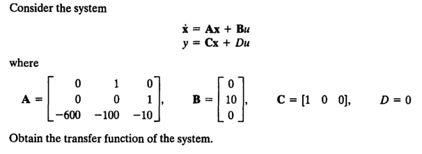 Solved Consider the system * = Ax + Bu y = Cx + Du where 1 | Chegg.com