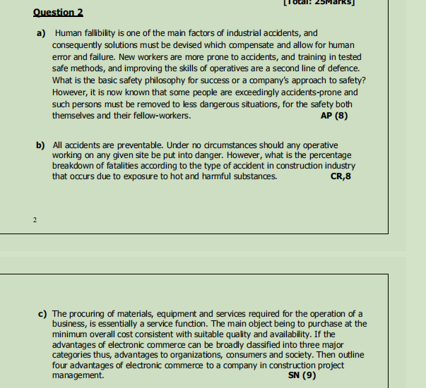 Solved Question 2 a) Human fallibility is one of the main | Chegg.com