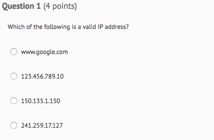 Solved Question 1 (4 points) Which of the following is a | Chegg.com
