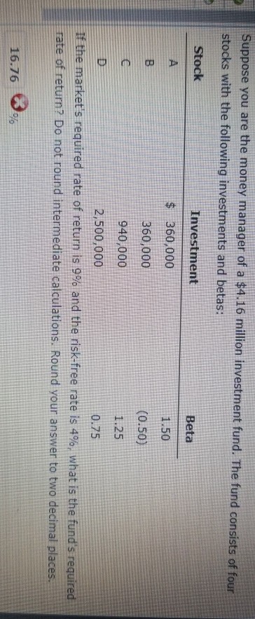 Solved CAPM AND REQUIRED RETURN Calculate the required rate | Chegg.com