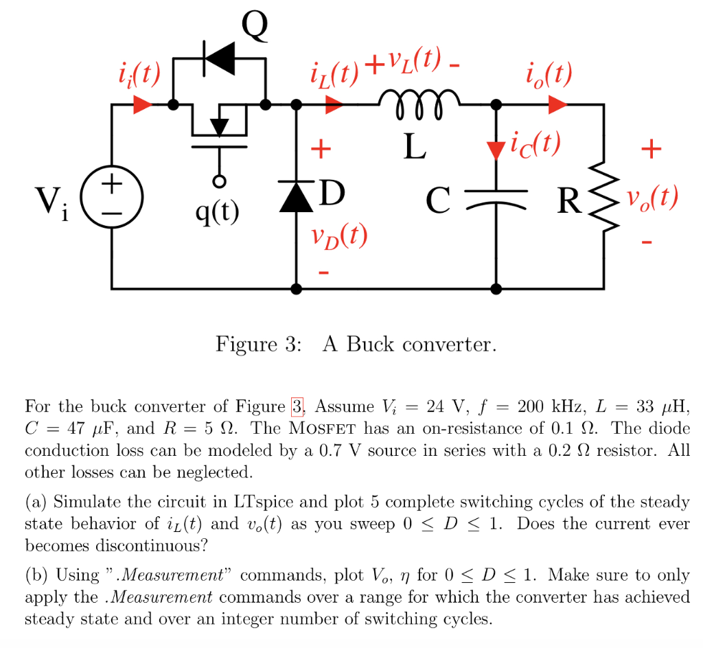 Figure 3: A Buck converter. For the buck converter of | Chegg.com