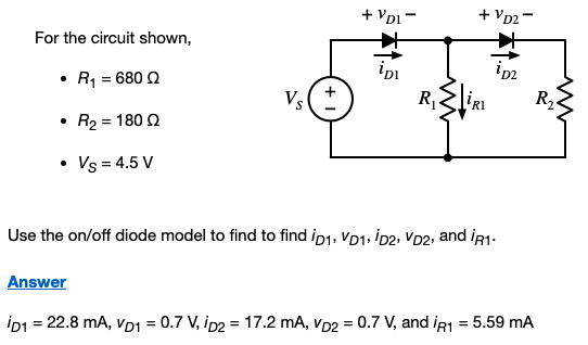 Solved + Vpi For the circuit shown, + VD2 > ip2 R4 = 6802 | Chegg.com