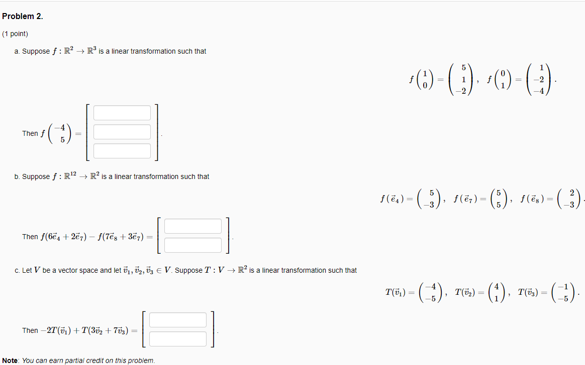 Solved Problem 2. (1 point) a. Suppose f: R2 + R3 is a | Chegg.com