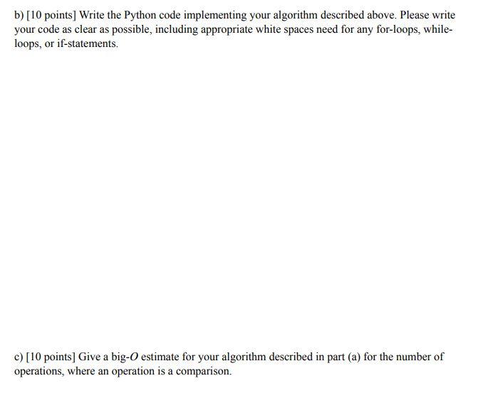 Problem 6. [30 points total] Devise an algorithm that | Chegg.com