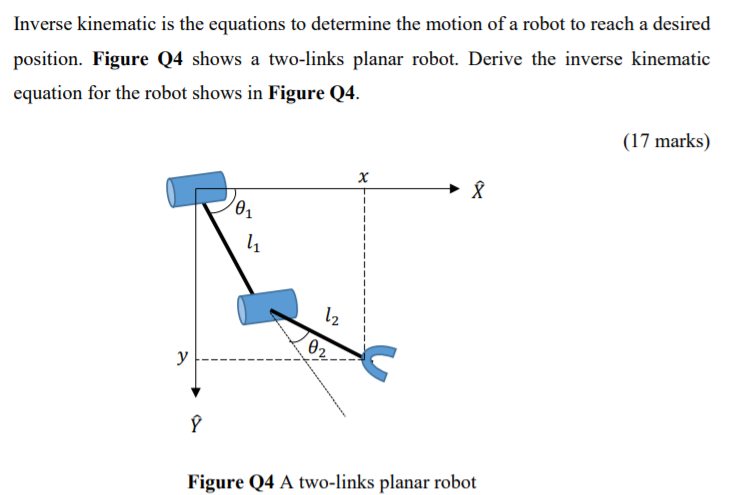Solved Inverse kinematic is the equations to determine the | Chegg.com