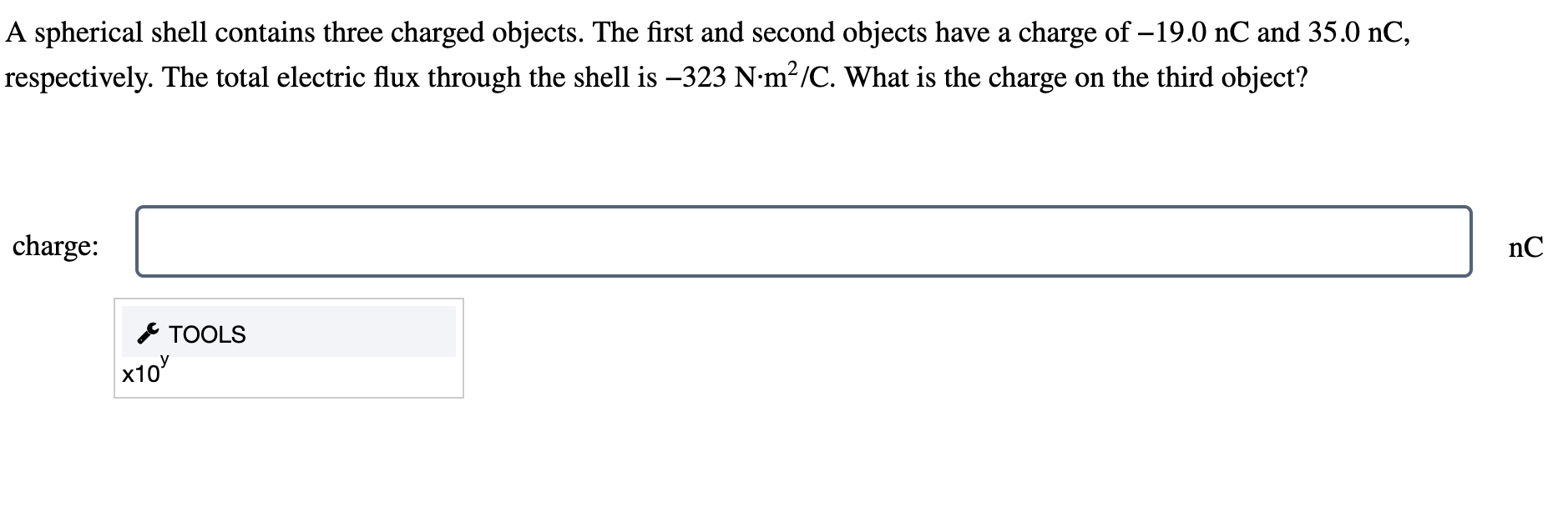Solved A spherical shell contains three charged objects. The | Chegg.com