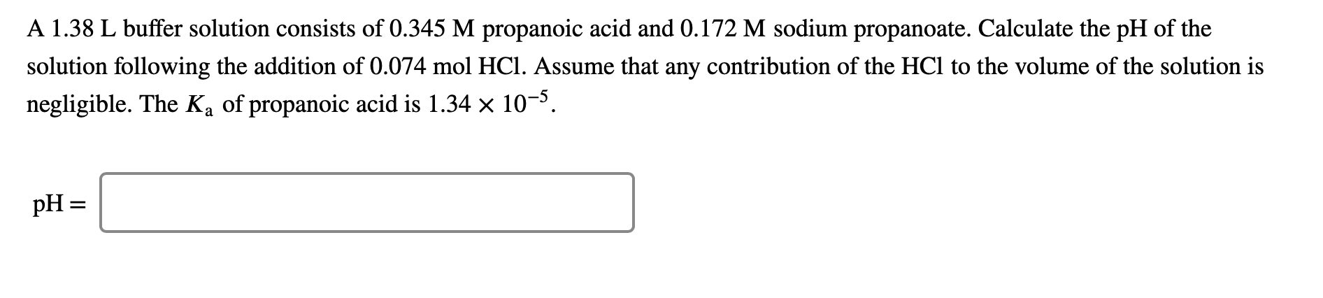 Solved A 1.38 L buffer solution consists of 0.345 M | Chegg.com