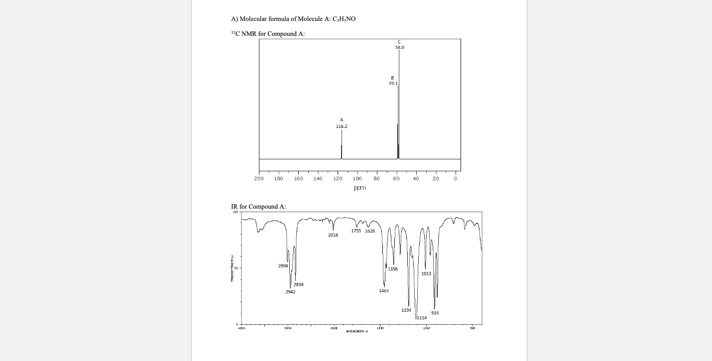 Solved Question 2. IR and 13C NMR data are provided below | Chegg.com