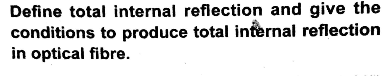 Solved Define total internal reflection and give the | Chegg.com