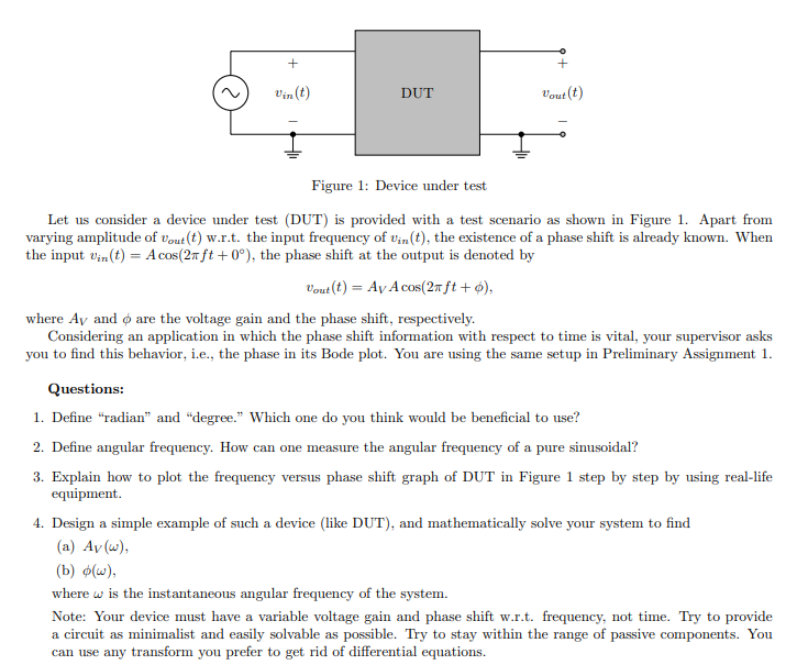 Solved Figure 1: Device under test Let us consider a device | Chegg.com