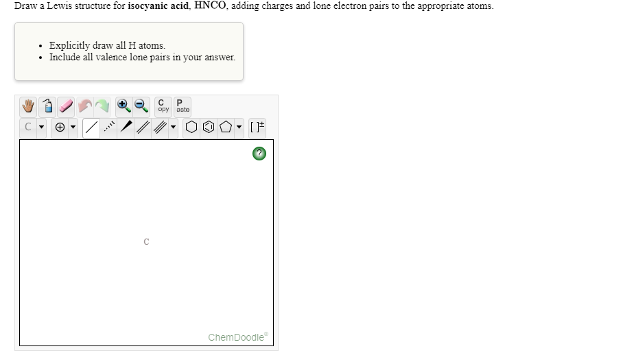 Solved Draw a Lewis structure for isocyanic acid. HNCO, | Chegg.com