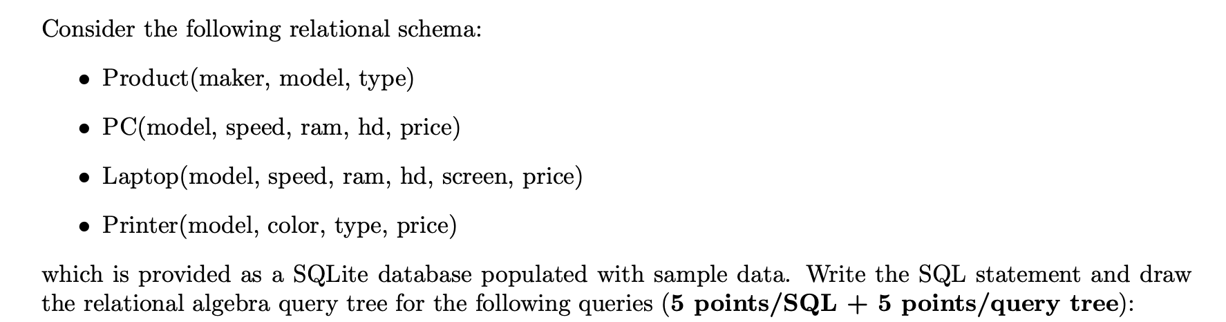 Consider the following relational schema: • | Chegg.com