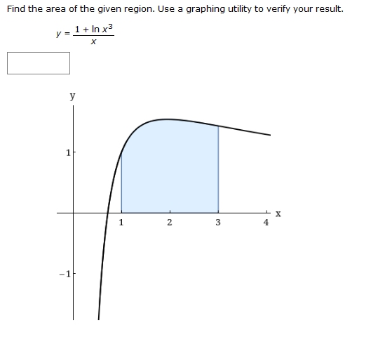 Solved Find the area of the given region. Use a graphing | Chegg.com