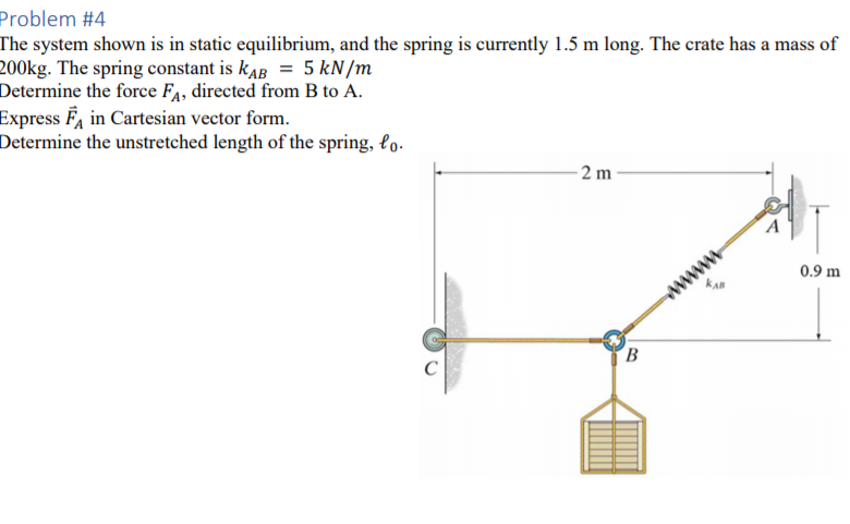 Solved Problem #4 The system shown is in static equilibrium, | Chegg.com