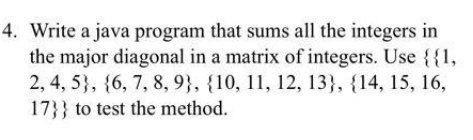 Solved 4. Write a java program that sums all the integers in | Chegg.com