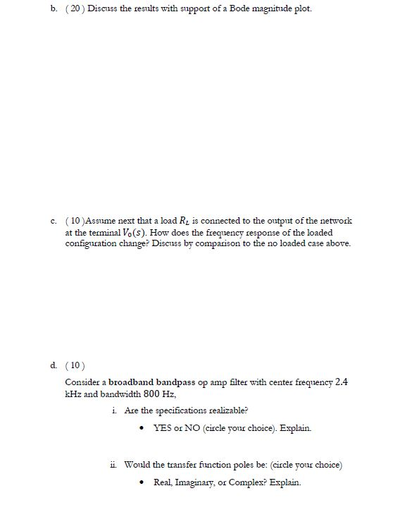 Solved Design an active unity-gain bandpass filter with | Chegg.com
