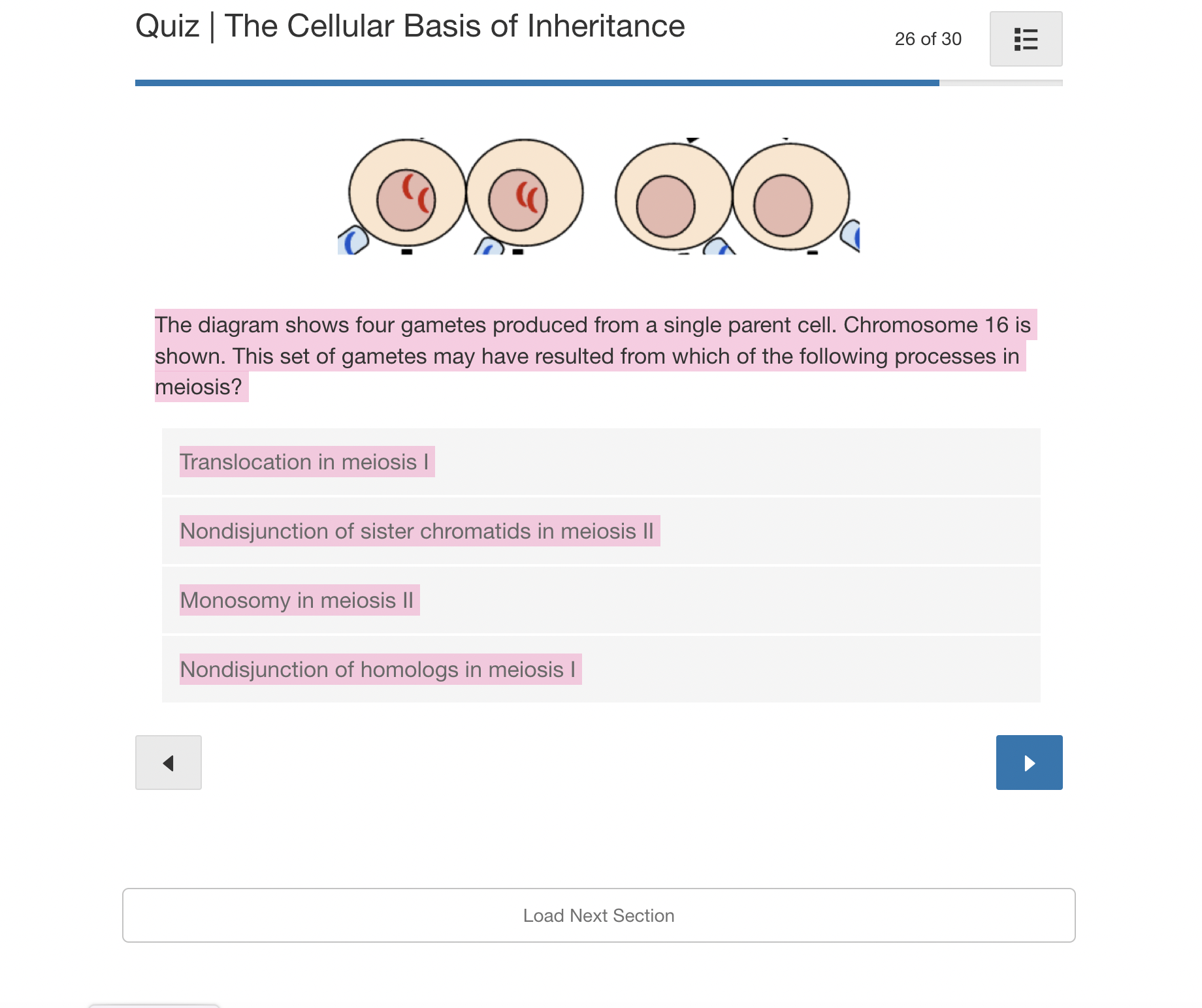 Quiz | The Cellular Basis of Inheritance 26 of 30 The | Chegg.com
