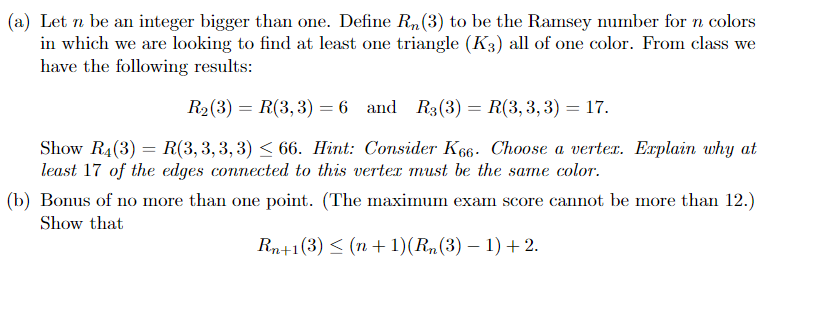 Solved (a) Let n be an integer bigger than one. Define Rn(3) | Chegg.com
