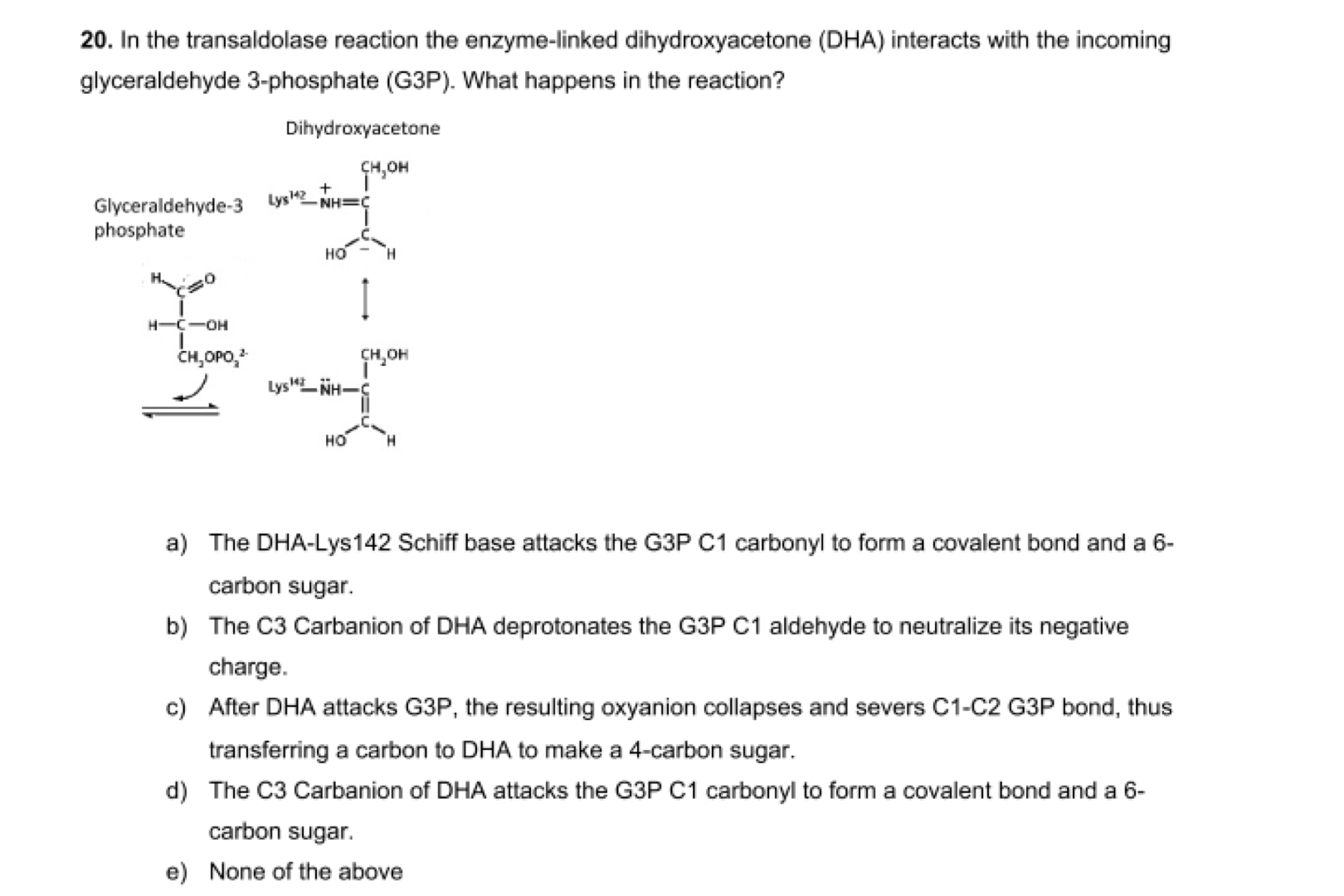 Solved In the transaldolase reaction the enzyme-linked | Chegg.com