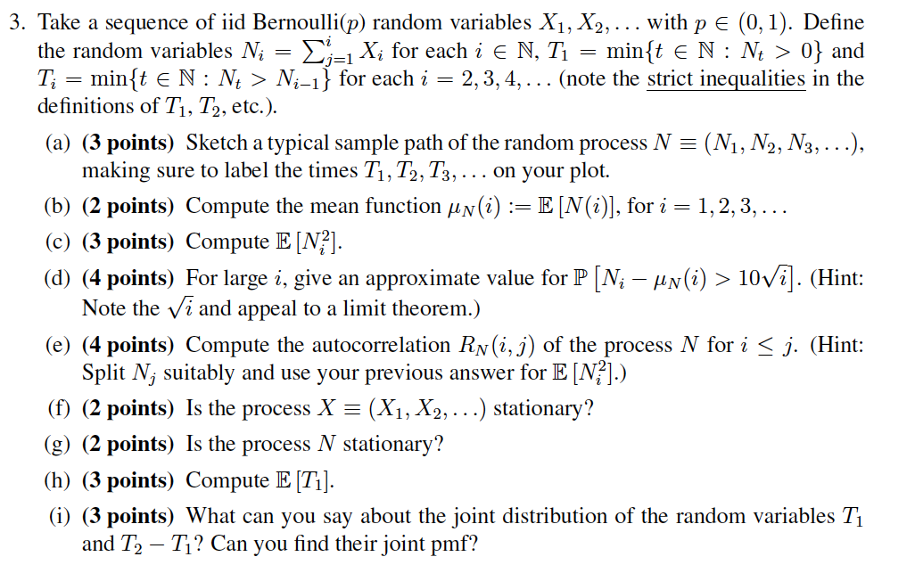 Take A Sequence Of Iid Bernoulli P Random Variables