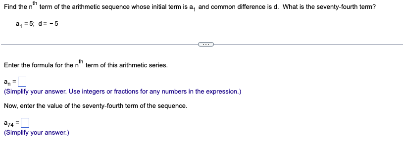 Solved Find the nth term of the arithmetic sequence whose | Chegg.com