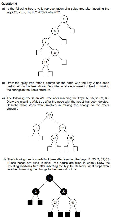 Solved Question 6 a) is the following tree a valid | Chegg.com