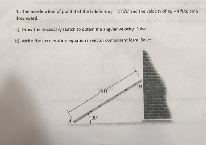 Solved The acceleration of point B of the ladder is a_B = 2 | Chegg.com