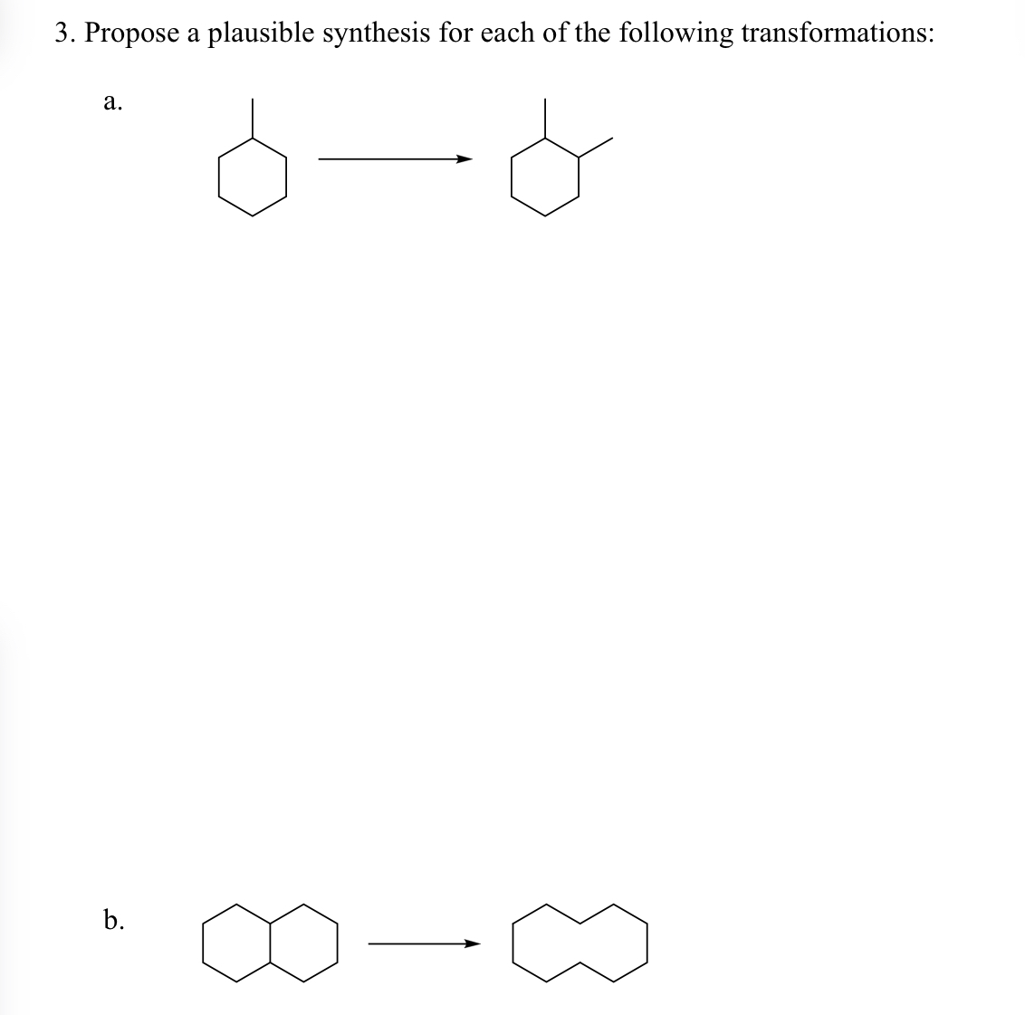 Propose a plausible synthesis for each of the | Chegg.com Propose a plausible synthesis for each of the | Chegg.com