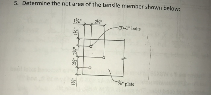 Solved 5. Determine the net area of the tensile member shown | Chegg.com