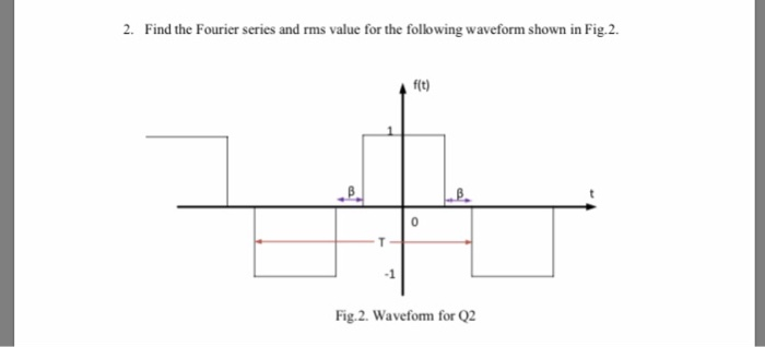 Solved 2. Find the Fourier series and rms value for the | Chegg.com