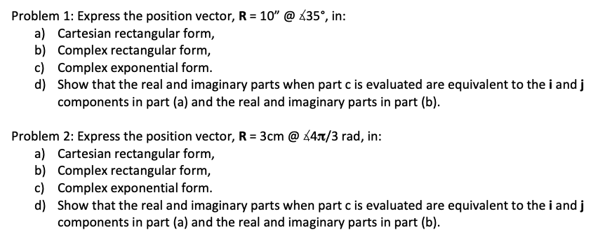 Solved Problem 1 Express The Position Vector R 10