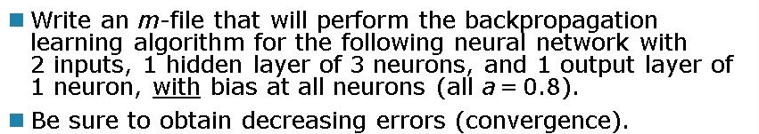Solved Write an m-file that will perform the backpropagation | Chegg.com