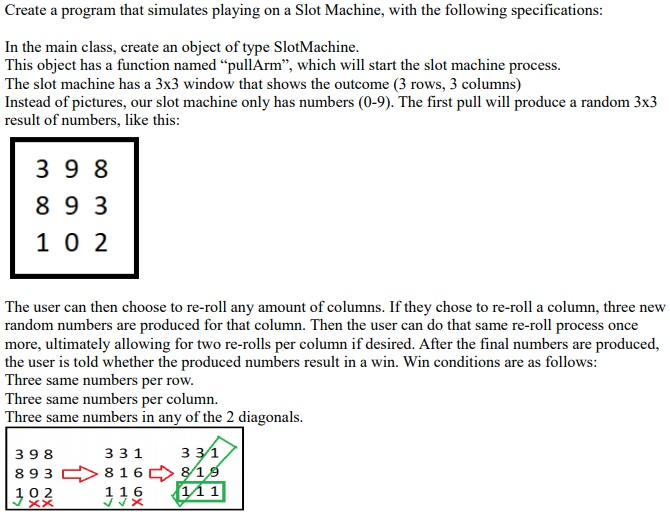 Create a program that simulates playing on a Slot | Chegg.com