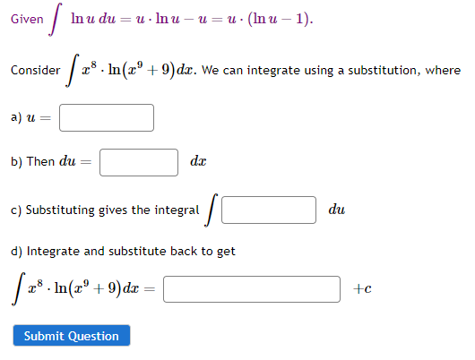 Solved Given ∫lnudu=u⋅lnu−u=u⋅(lnu−1). Consider | Chegg.com