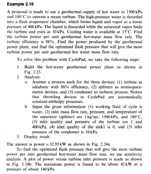 Solved Example 2.16 A proposal is made to use a geothermal | Chegg.com