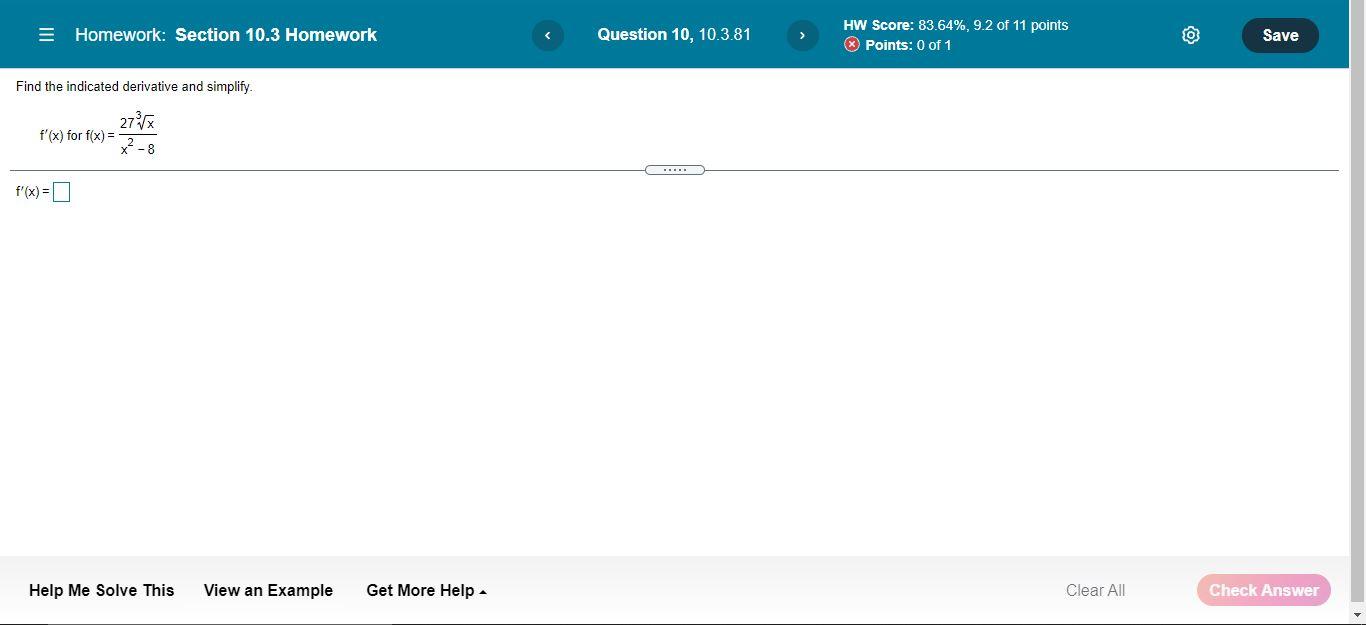 Solved Homework Section 10 3 Homework Question 10 10 3 81