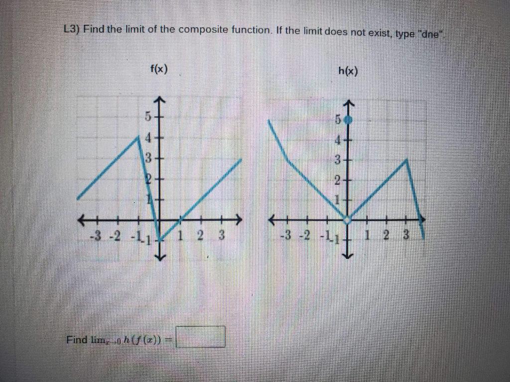 Solved L3) Find the limit of the composite function. If the | Chegg.com