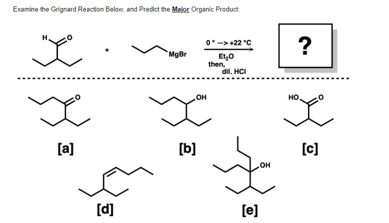 Solved Examine the Grignard Reaction Below, and Predict the | Chegg.com