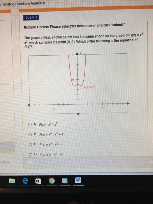 Solved The graph of F(x), shown below, has the same shape as | Chegg.com