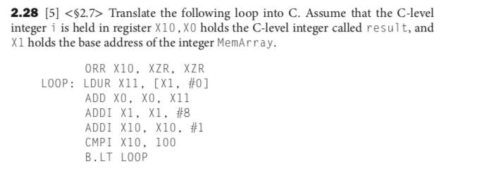 Solved 2.28 [5] Translate the following loop into C. | Chegg.com