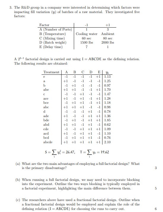 Solved 3. The R\&D group in a company were interested in | Chegg.com