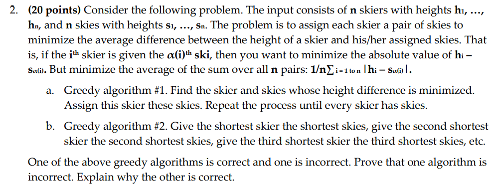 Solved 2. (20 points) Consider the following problem. The | Chegg.com