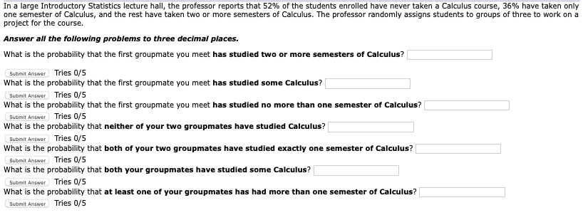 Solved In a large Introductory Statistics lecture hall, the | Chegg.com