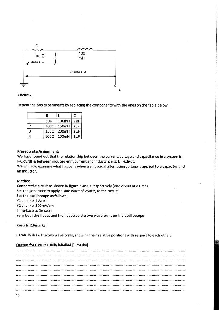 Solved Experiment 02 Objective: To investigate the effect of | Chegg.com